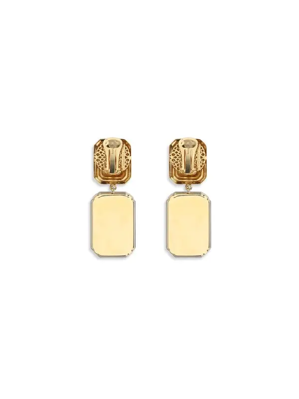 Alessandra Rich Clip-on Earrings With Crystal Drop