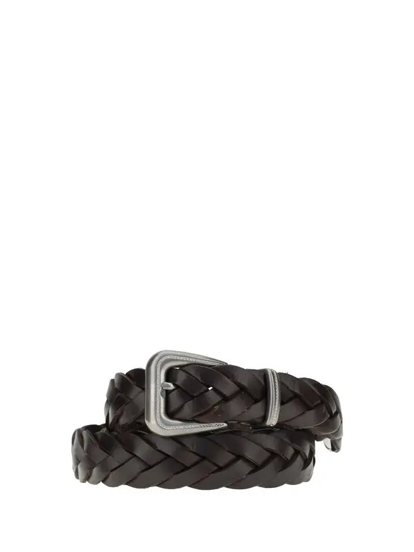 Brunello Cucinelli Woven Leather Belt - Brown