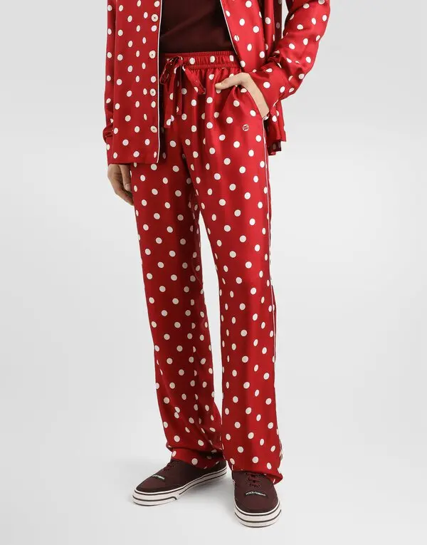 Dolce & Gabbana Polka Dot-print Vanity Silk Twill Trousers