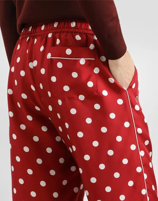 Dolce & Gabbana Polka Dot-print Vanity Silk Twill Trousers