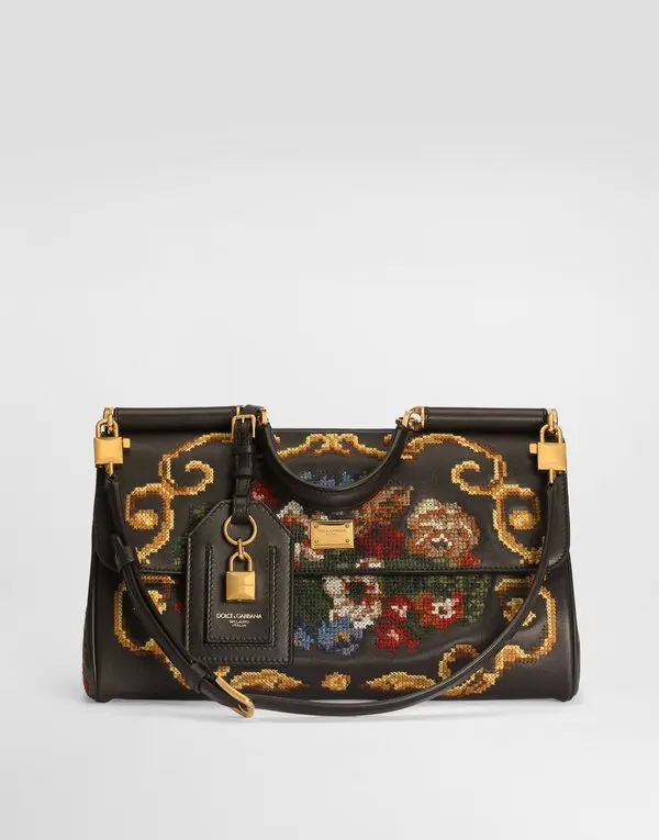 Dolce & Gabbana Medium My Sicily Handbag With Fine Stitch Embroidery - Multicolor