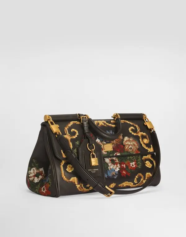 Dolce & Gabbana Medium My Sicily Handbag With Fine Stitch Embroidery - Multicolor
