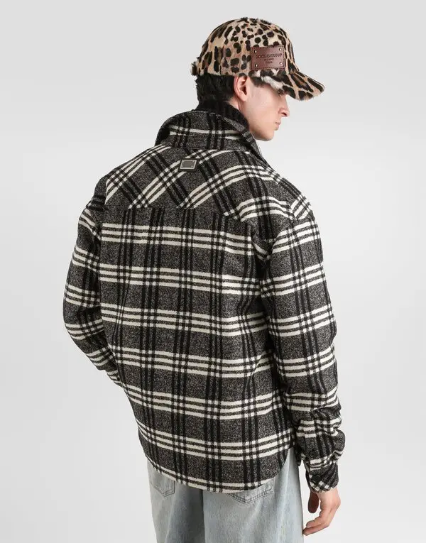 Dolce & Gabbana Check Wool Blend Shirt Jacket