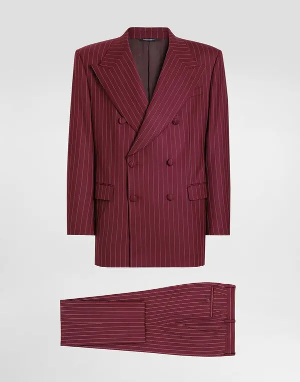 Dolce & Gabbana Double-breasted Martini Suit In Pinstriped Wool