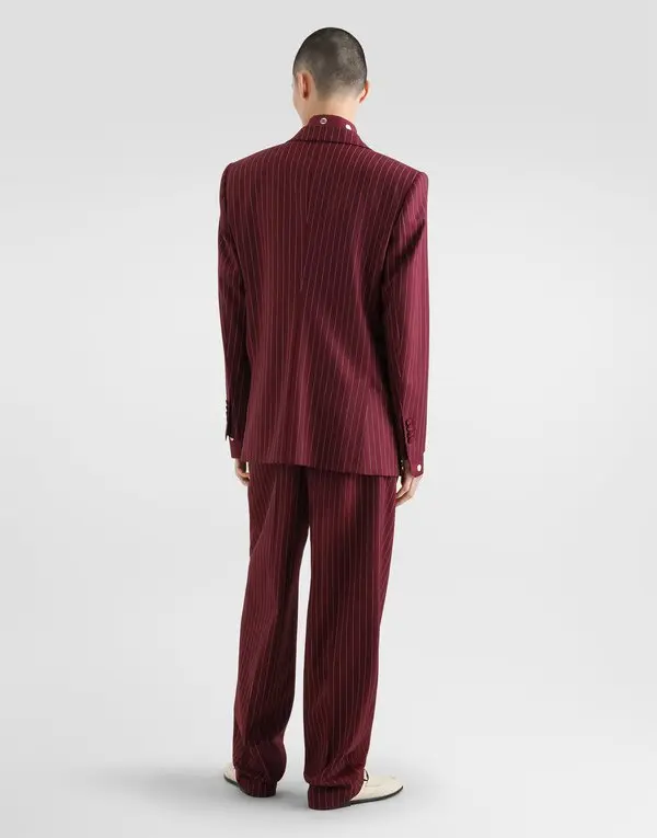 Dolce & Gabbana Double-breasted Martini Suit In Pinstriped Wool