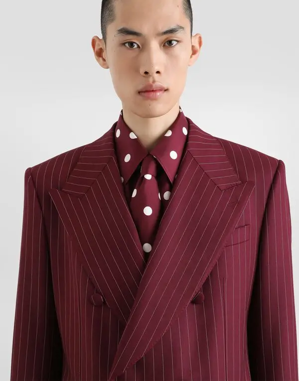 Dolce & Gabbana Double-breasted Martini Suit In Pinstriped Wool