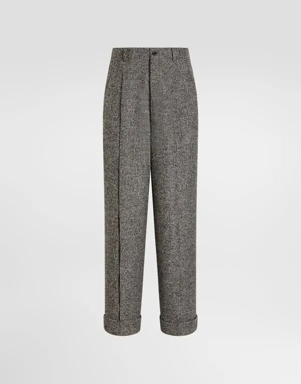 Dolce & Gabbana Birdseye Wool Blend Trousers