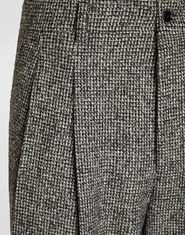 Dolce & Gabbana Birdseye Wool Blend Trousers