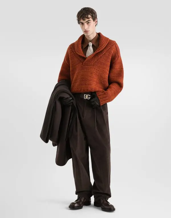 Dolce & Gabbana Wool Mouliné Sweater - Brown