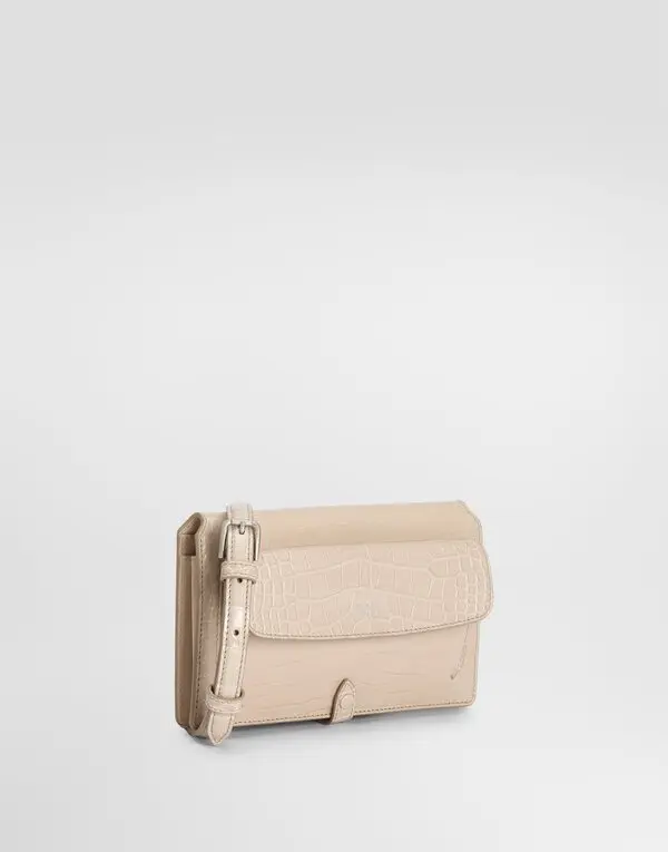 Dolce & Gabbana Alligator Crossbody Minibag - Beige