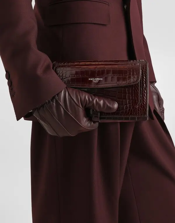 Dolce & Gabbana Alligator Crossbody Minibag - Purple