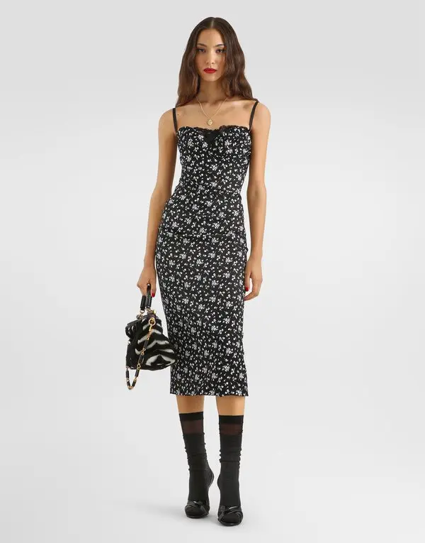 Dolce & Gabbana Floral-print Charmeuse Dress