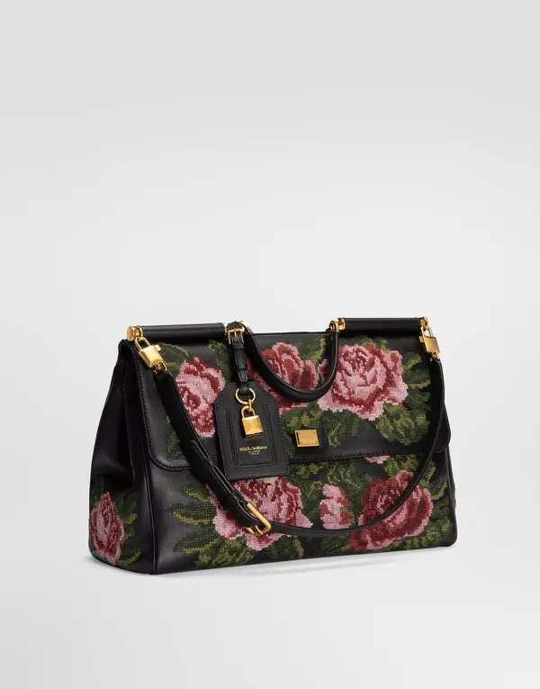 Dolce & Gabbana Maxi My Sicily Handbag In Fine Stitch Embroidery - Multicolor