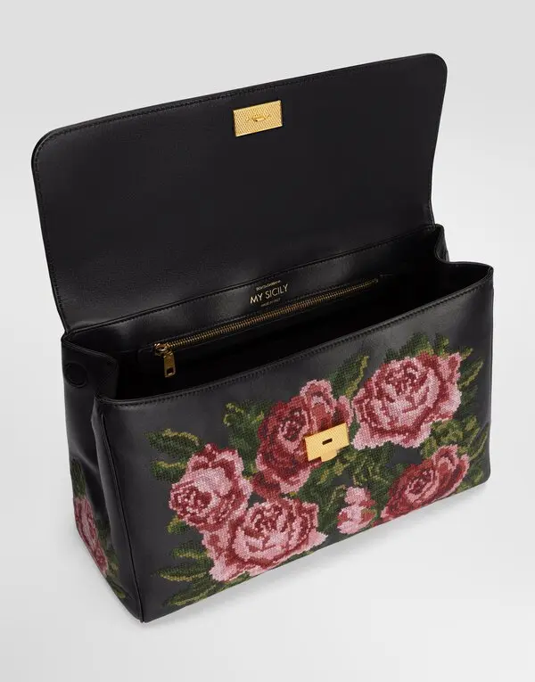 Dolce & Gabbana Maxi My Sicily Handbag In Fine Stitch Embroidery - Multicolor
