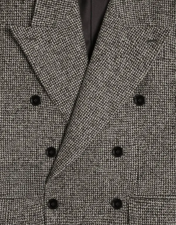 Dolce & Gabbana Sinatra Double-breasted Jacket In Birdseye Wool Blend