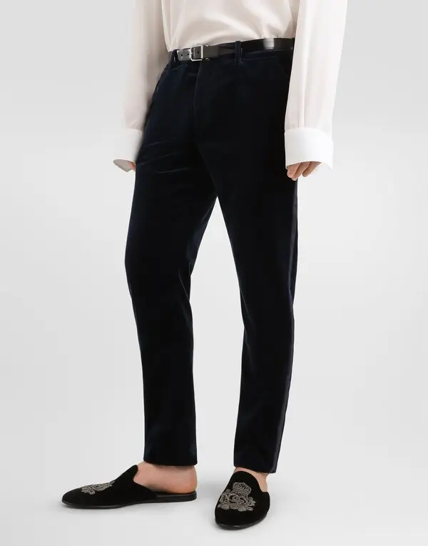 Dolce & Gabbana Velvet Trousers - Blue
