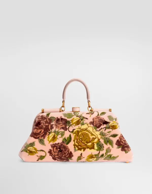 Dolce & Gabbana Medium Grandma Handbag In Velvet Stitch Embroidery