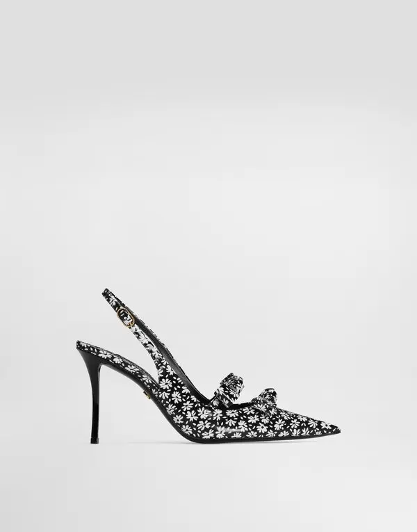Dolce & Gabbana Floral-print Calfskin Slingback - Multicolor