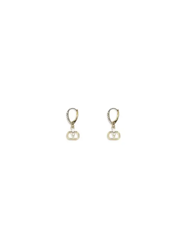 Valentino Garavani Ovalette Earrings In Metal And Swarovski® Crystals - Gold