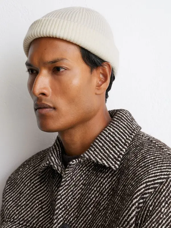 REISS Chaise Merino Wool Rib-knit Beanie