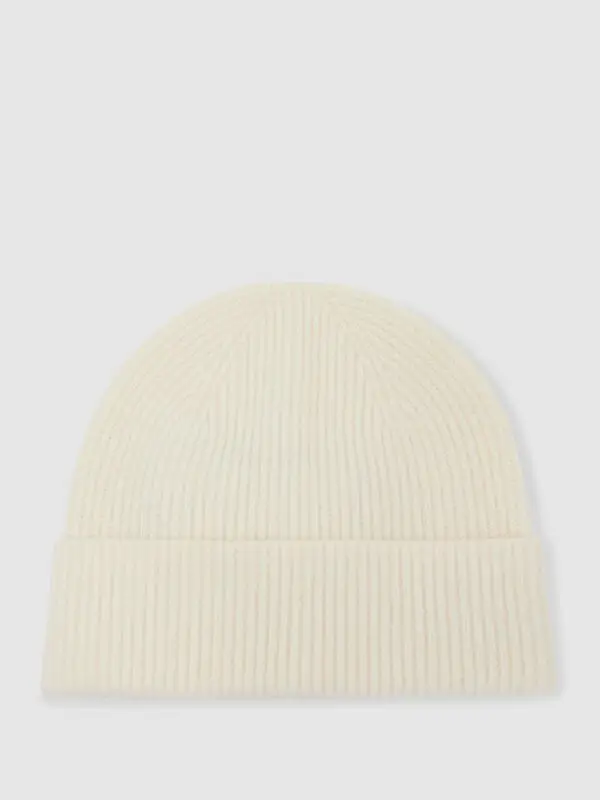 REISS Chaise Merino Wool Rib-knit Beanie
