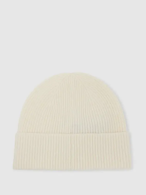 REISS Chaise Merino Wool Rib-knit Beanie