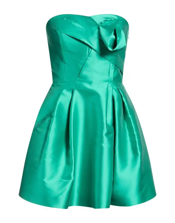Alberta Ferretti Mini Dress Emerald Size Polyester, Silk