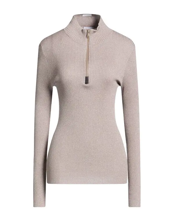 Brunello Cucinelli Sweater Size Cashmere, Silk, Polyamide, Metallic Polyester, Brass - Grey