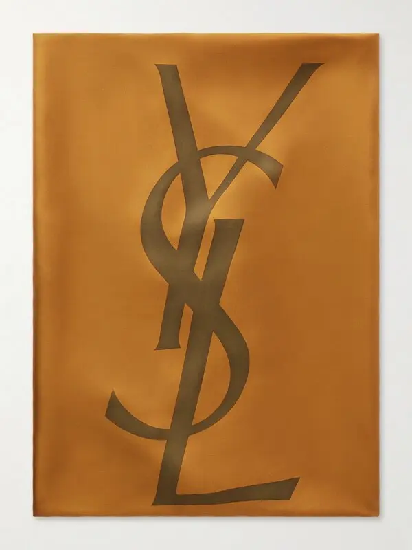 Saint Laurent Cassandre-printed Silk-twill Scarf