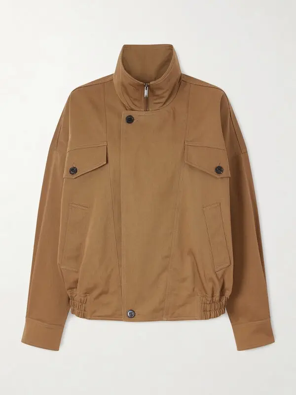 Saint Laurent Cotton-twill Jacket - Brown