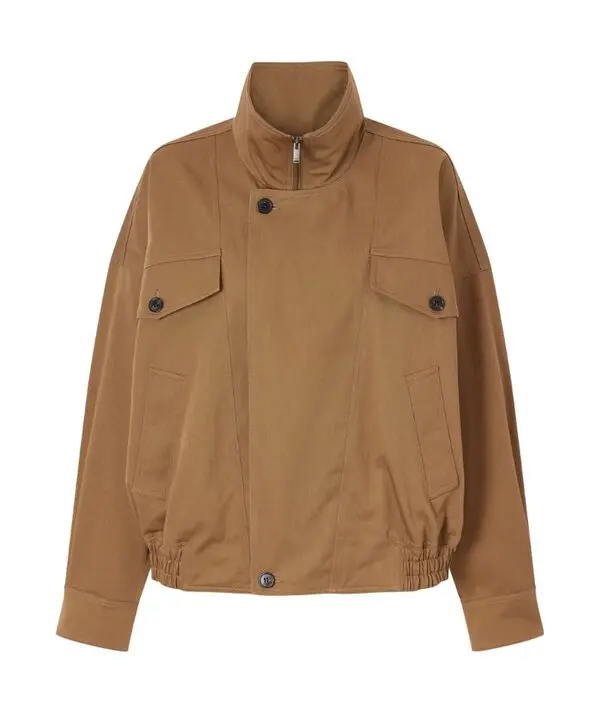 Saint Laurent Cotton-twill Jacket - Brown