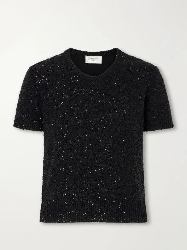 Saint Laurent Sequined Knitted Shirt