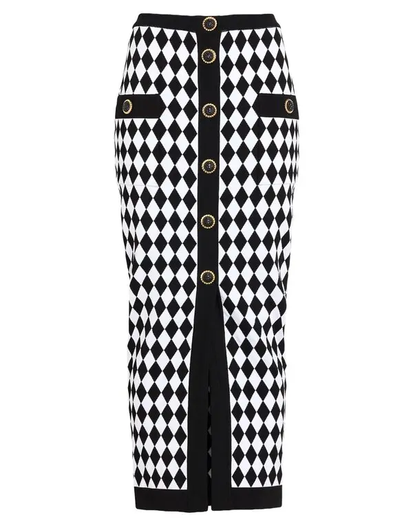 Balmain Midi Skirt Size Viscose, Polyamide, Polyester, Elastane