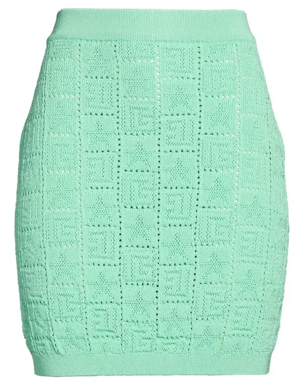 Balmain Mini Skirt Light Size Viscose, Polyester