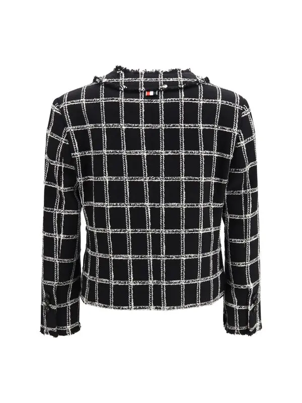 Thom Browne Checked Tweed Cardigan Jacket