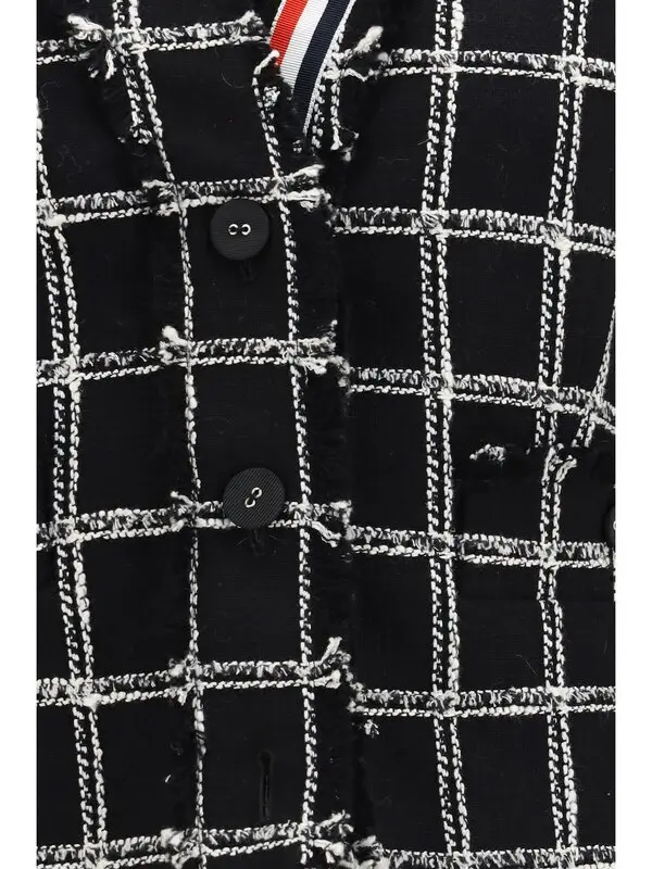 Thom Browne Checked Tweed Cardigan Jacket