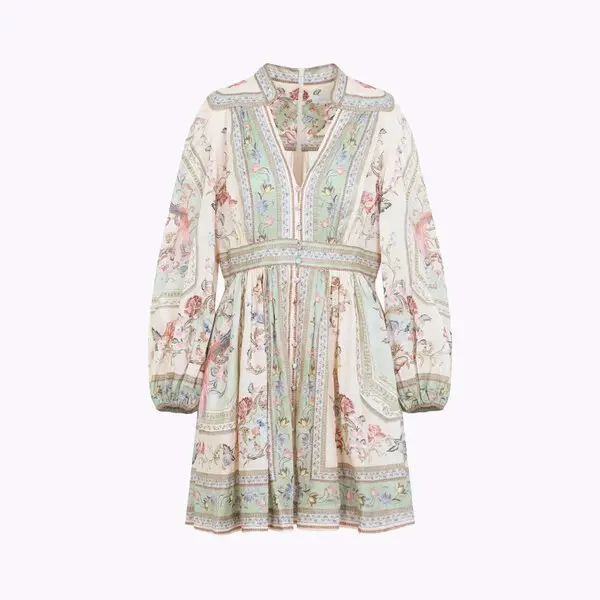 Zimmermann Roselight Plunge Mini Dress - Multicolor