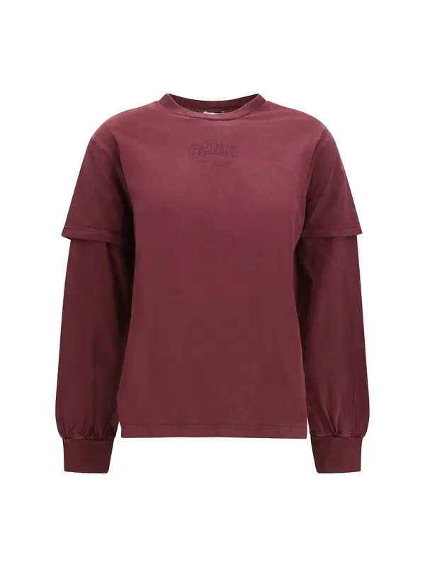 GANNI Future Heavy Jersey Long-sleeve T-shirt - Multicolor