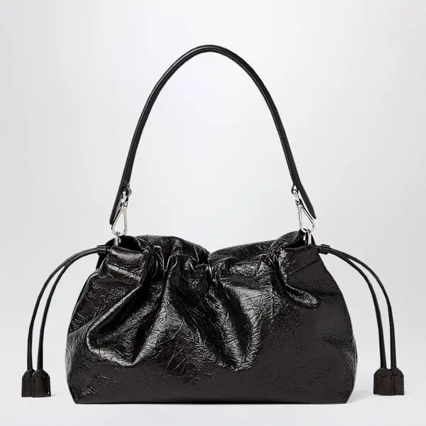 Fendi Baguetteâ® Soft Large Bag In Crackled Leather - Black