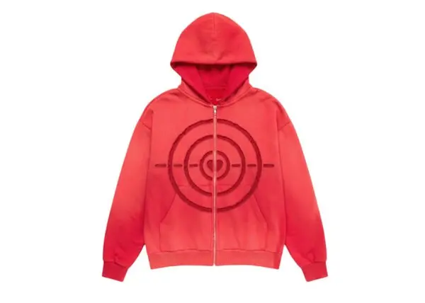 TRAVIS SCOTT Cactus Jack X Nike Bullseye Heavy Wash Zip Hoodie - Red