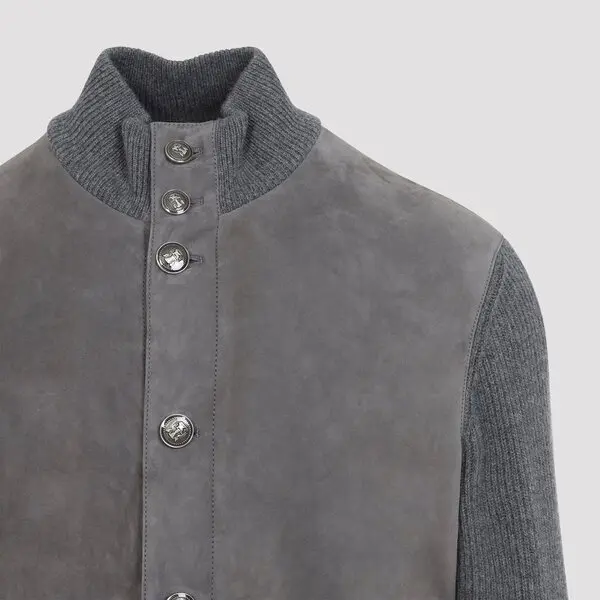 Brunello Cucinelli Padded Leatherjacket - Gray