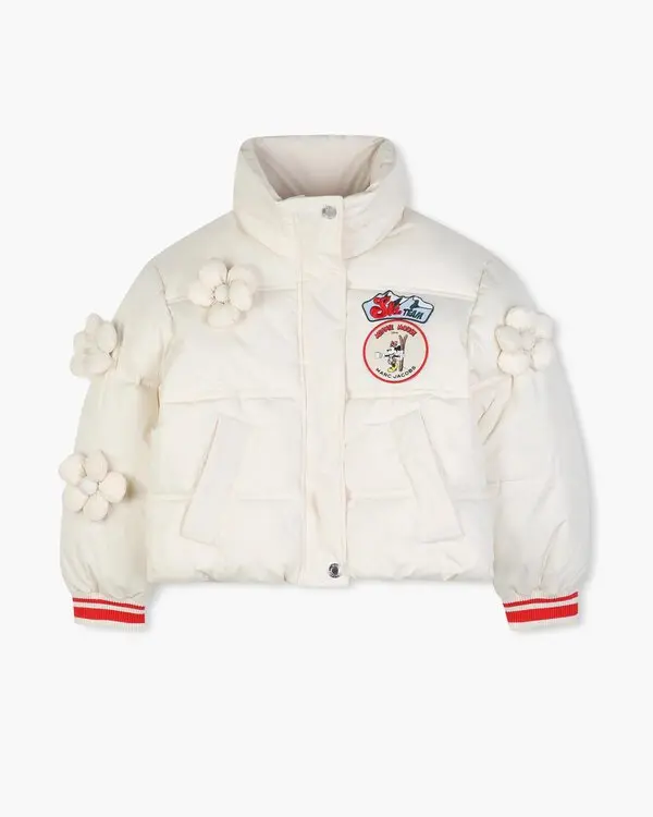 Marc Jacobs The Daisy Puffer Jacket In Size - Ivory