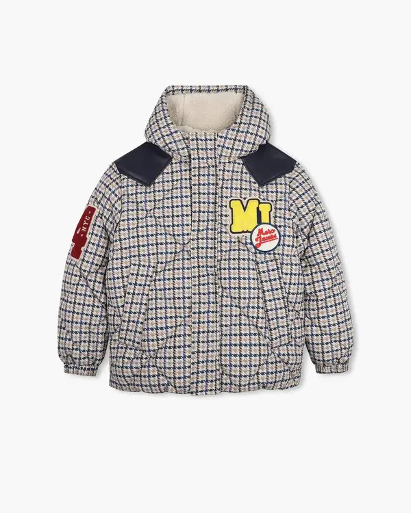Marc Jacobs The Logo Puffer Jacket In Size - Cream Multi