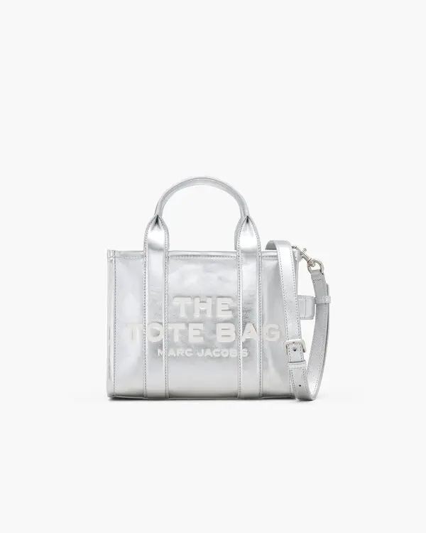 Marc Jacobs The Metallic Leather Small Tote Bag - Metallic Silver