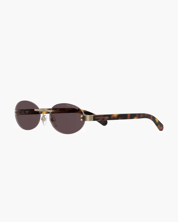 Marc Jacobs The Classic Logo Rimless Oval Sunglasses - Gold