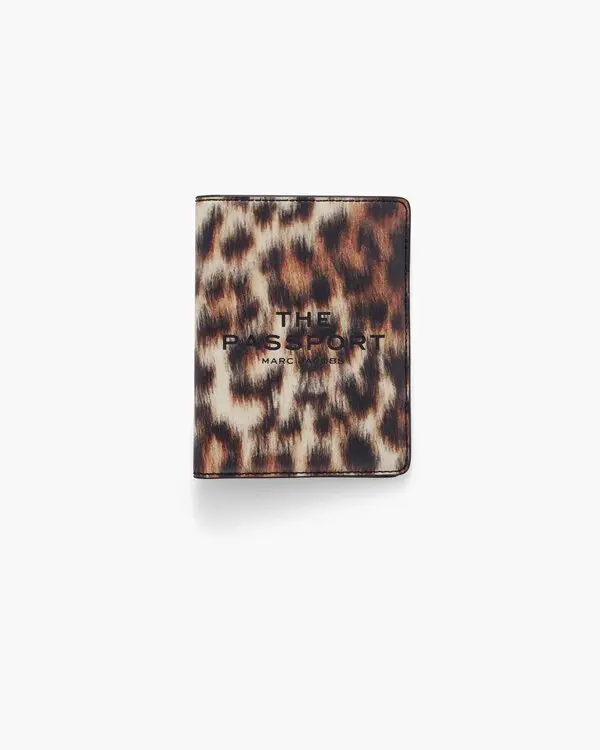 Marc Jacobs Leather Passport Case In Leopard - Brown Multi