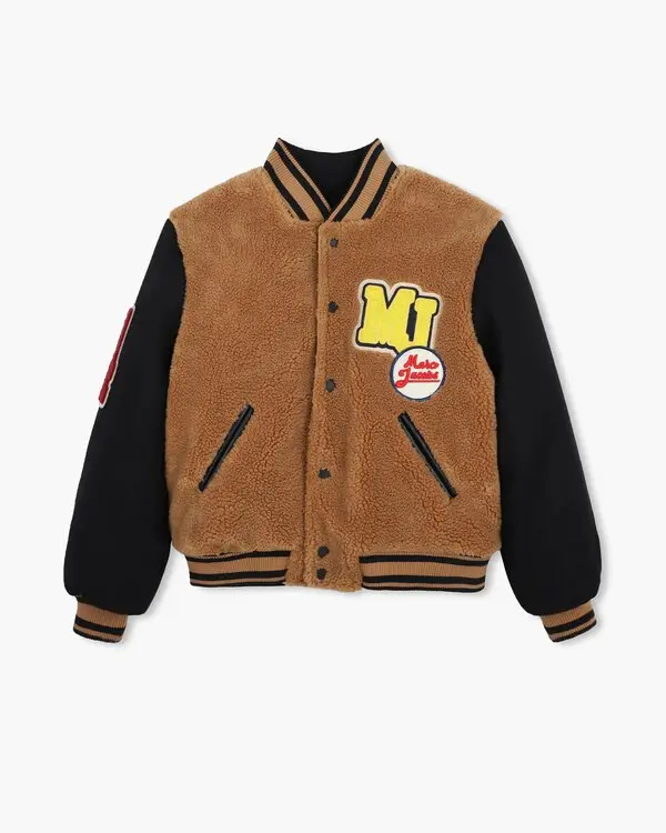 Marc Jacobs The Logo Shearling Jacket In Size - Sand