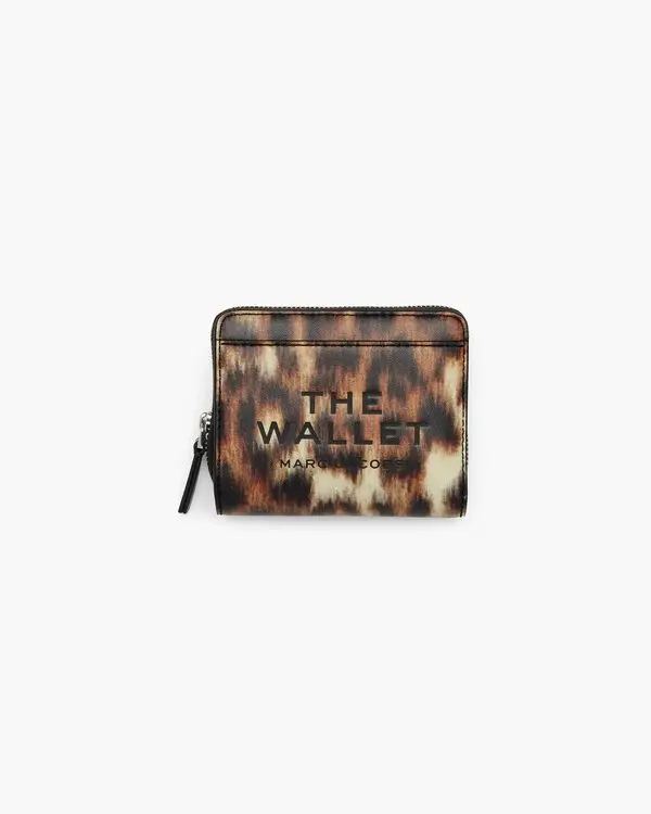Marc Jacobs Leather Mini Compact Wallet In Leopard - Brown Multi