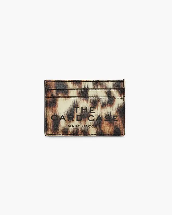 Marc Jacobs Leather Card Case In Leopard - Brown Multi