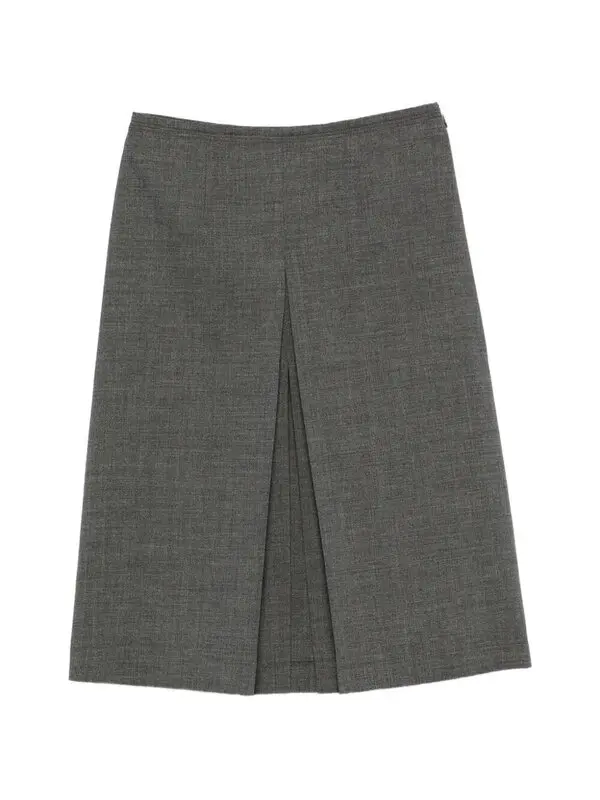 Prada Wool Skirt With Nylon Waistband - Multicolor